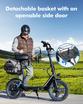 Gyroor C1Plus Folding Electric Scooter with Seat-650W Motor, Large Sto ...