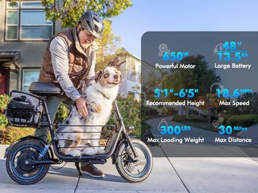 Gyroor C1Plus Folding Electric Scooter with Seat-650W Motor, Large Sto ...